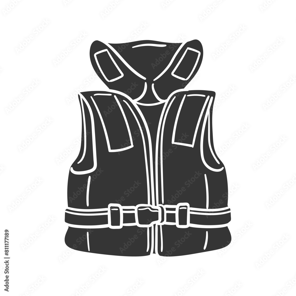 Life Jacket Icon Silhouette Illustration. Lifeguard Vector Graphic ...