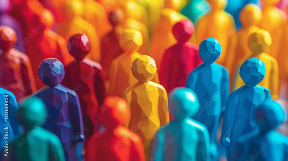 Figures of people of different colors, race, gender and sex. Respect ...