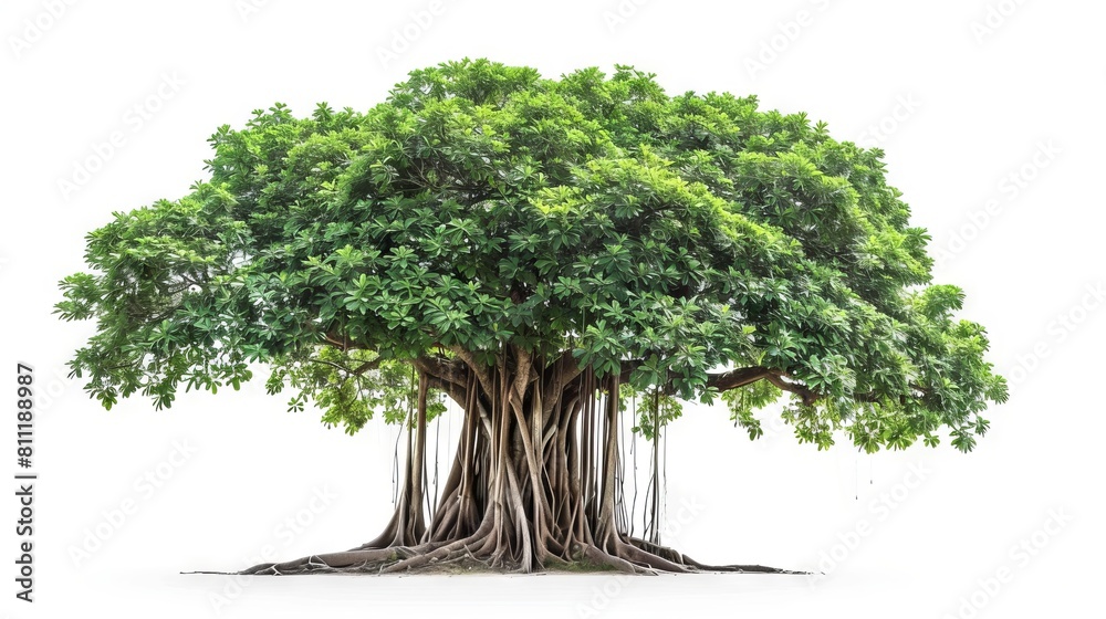Banyan tree isolated on white background. Stock Photo | Adobe Stock