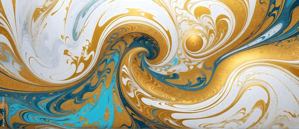 Luxury White Gold Blue Marble texture background. Panoramic Marbling ...