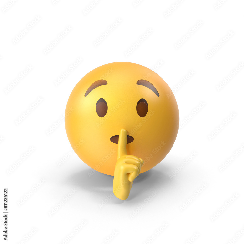 Shushing face expression emoticon Stock Illustration | Adobe Stock