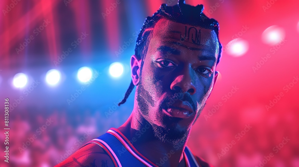 Banner for the premiere of the NBA match , basketball moments ...