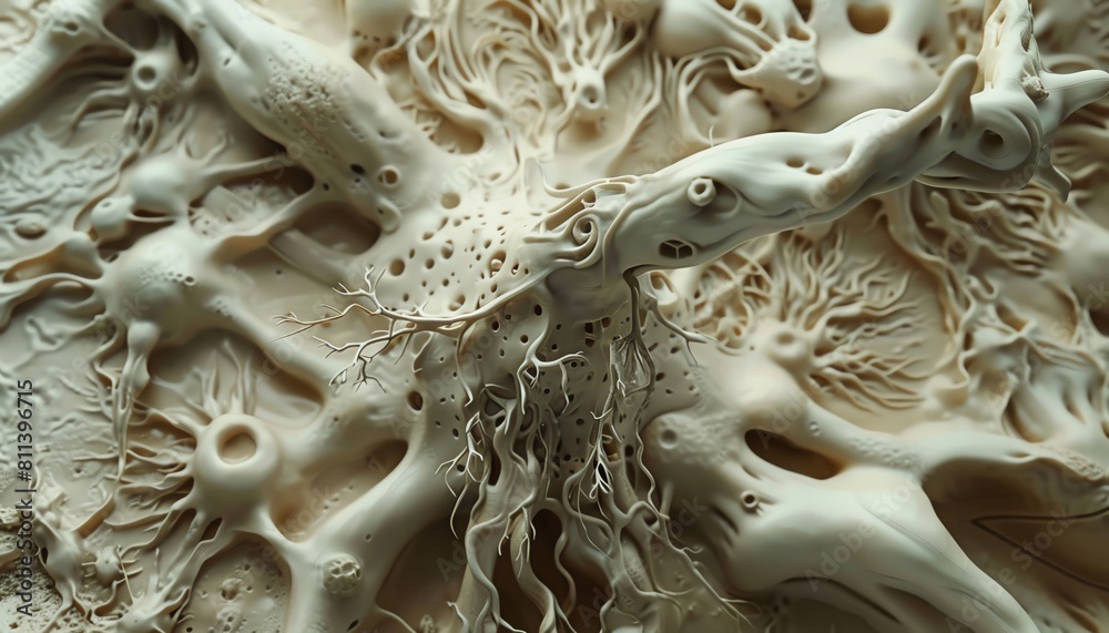 Penetrate the depths of the mind with a close-up clay sculpture of ...