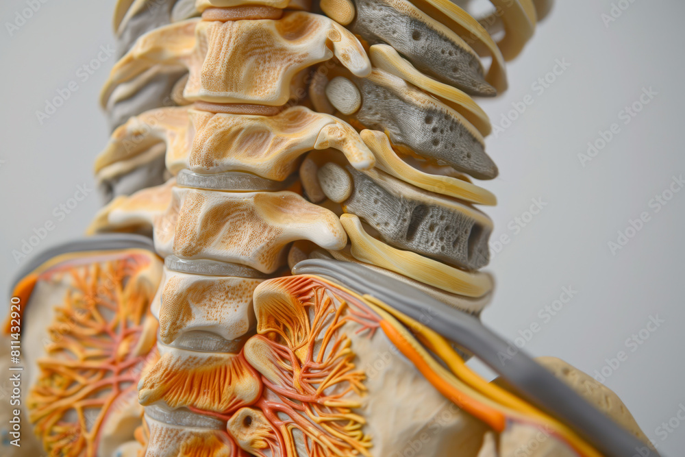 Medical assessment, anatomical features vertebrae including vertebral ...