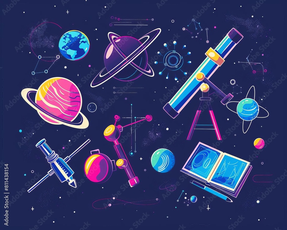 Physics of light and optics flat design top view photonics research ...