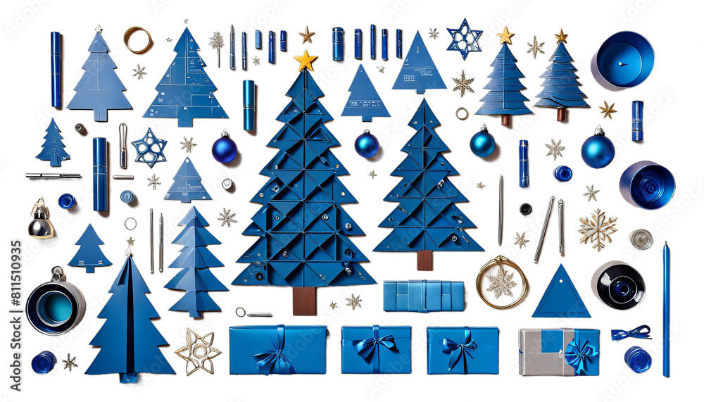 christmas blueprint tree architecture vignetting construction plan ...