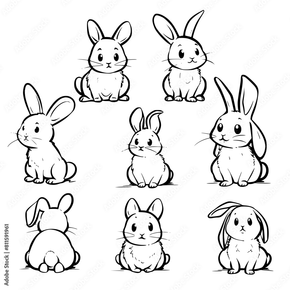 Baby Rabbit SVG, Rabbit Svg, Rabbit Clipart, Doodle Animal Svg, Doodle ...