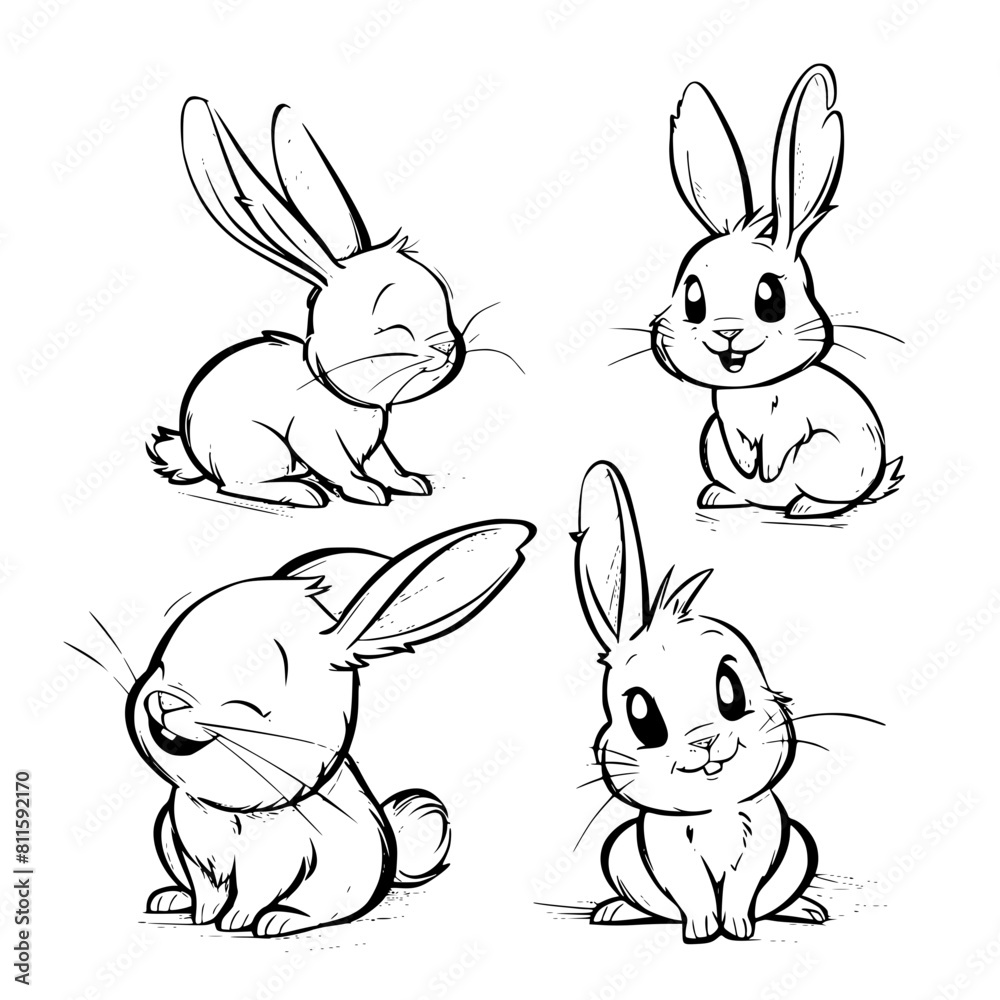 Baby Rabbit SVG, Rabbit Svg, Rabbit Clipart, Doodle Animal Svg, Doodle ...