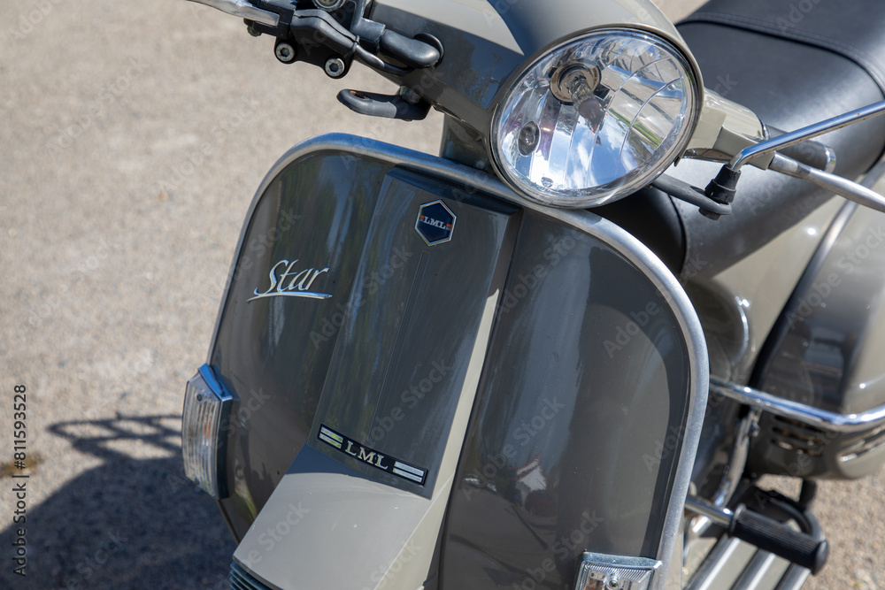 lml star sign brand and logo text indian scooter manufactured in india ...