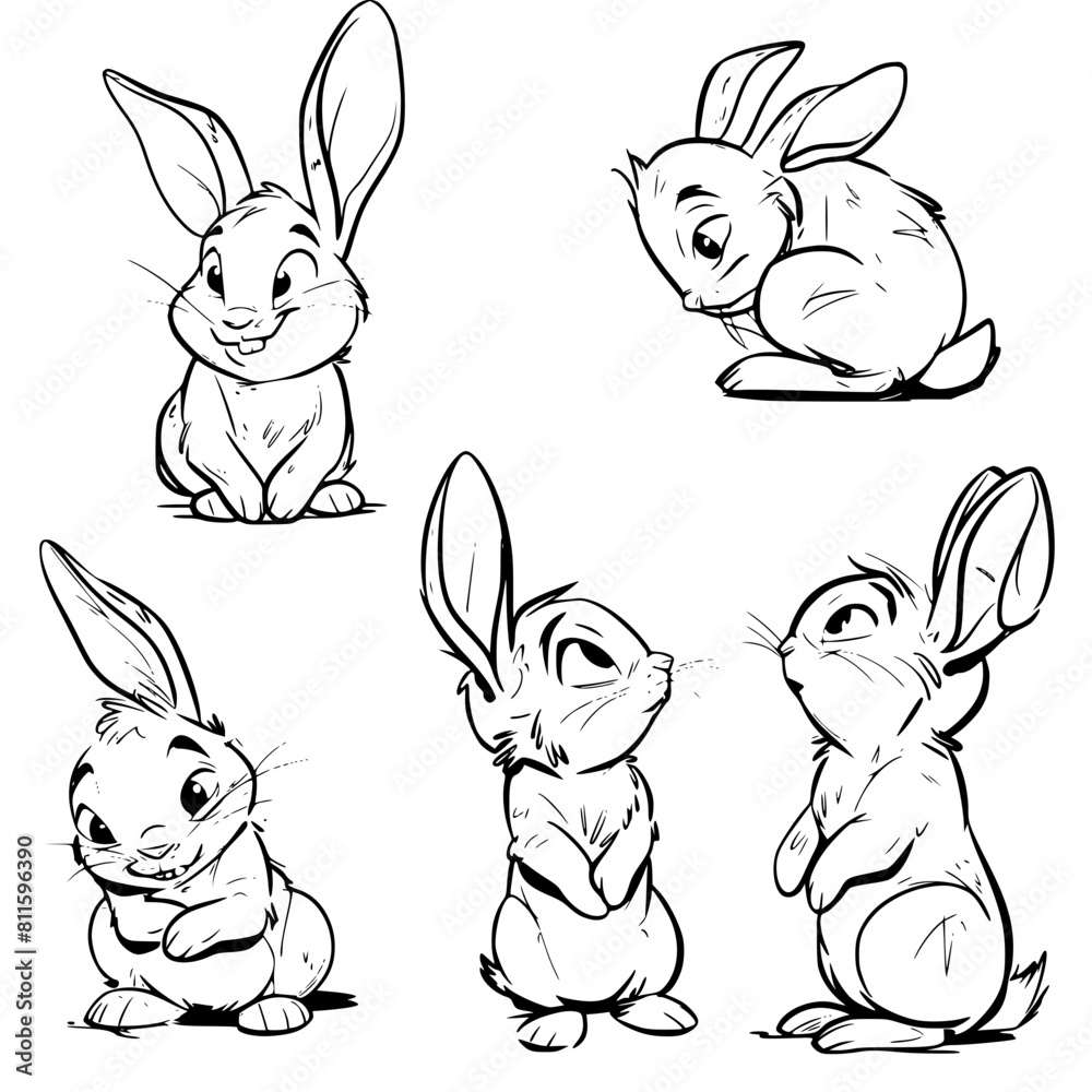 Baby Rabbit SVG, Rabbit Svg, Rabbit Clipart, Doodle Animal Svg, Doodle ...