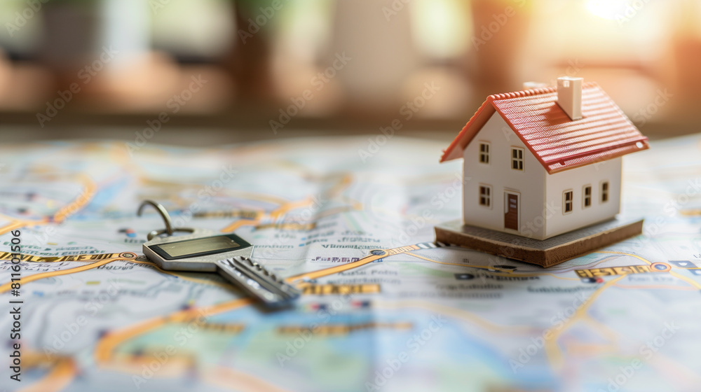 Adastral map with house, free land parcel for house construction ...