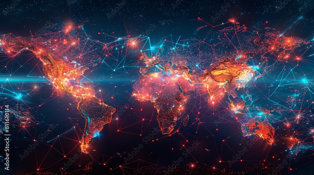 A map showing the global rollout of 5G networks, with highlighted areas ...