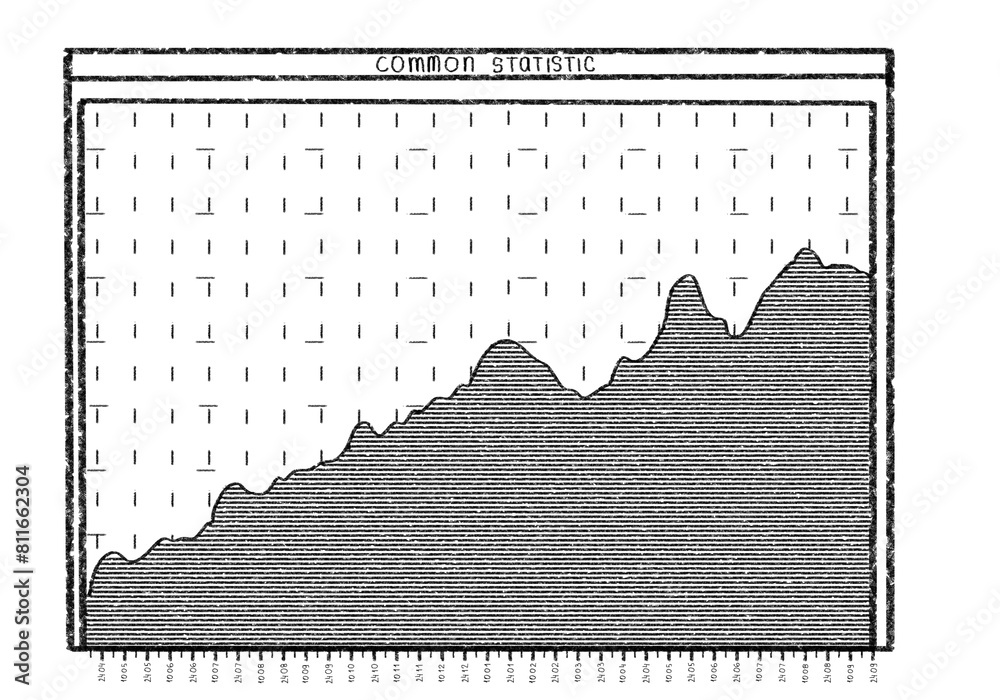 Hand drawn style bar graph concept of statistics against a grid ...