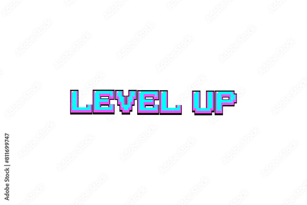 LEVEL UP .pixel art .8 bit game. retro game. for game assets .Retro ...