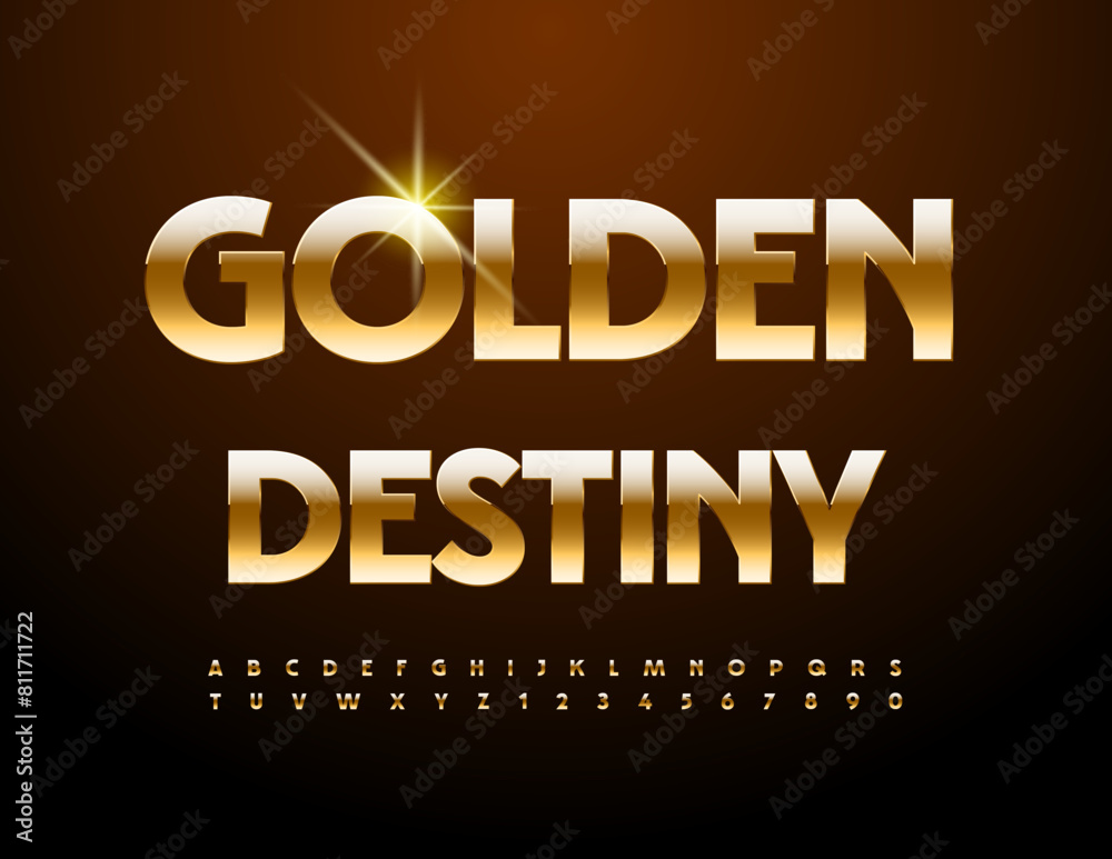 Vector premium emblem Golden Destiny. Modern Cool Font. Premium ...