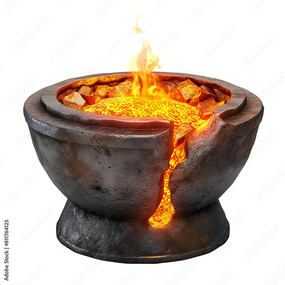 Medieval Blacksmith Forge with Fiery Flames and Stone Base Design ...