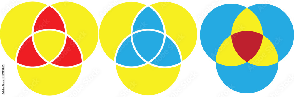 Venn diagram overlapping chart. Business presentation venn vector chart ...