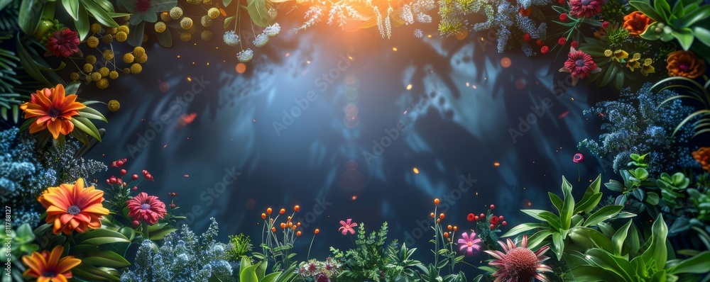 Natural floral arrangements flat design top view spring theme animation ...