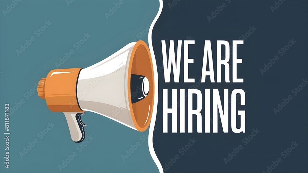 We are hiring social media post design. Megaphone 📣 illustration ...