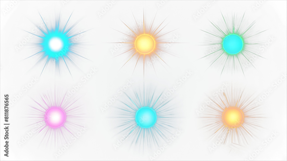 Set of different colors of Overlay, flare light transition, effects ...