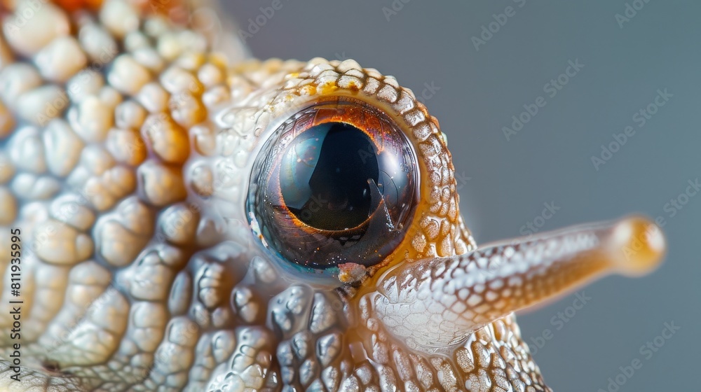 Amazing snail eye close up. You can see all the details of the eye ...
