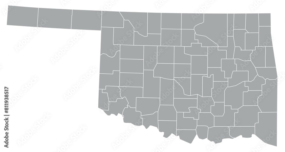 Map of the US states with districts. Map of the U.S. state of Oklahoma ...