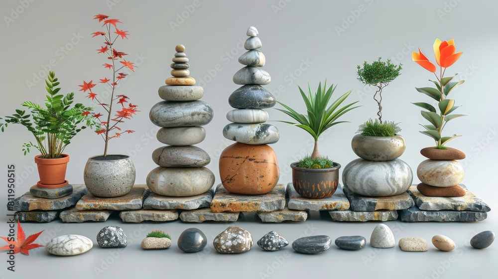 Simple stone altar - a set of various stone altars - various models ...