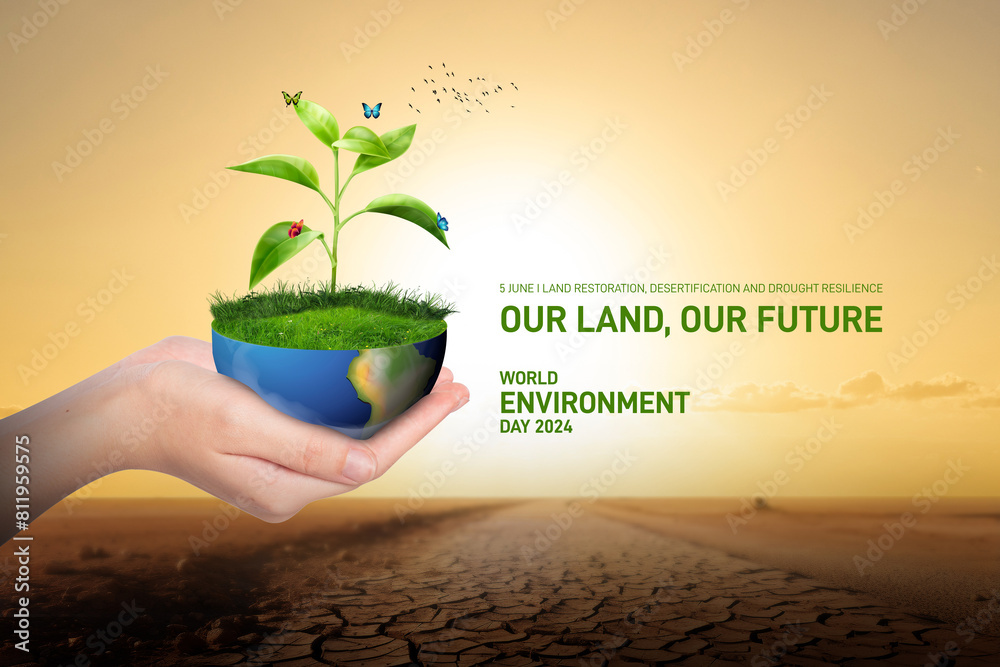 World Environment Day 2024 concept - Land restoration, desertification and drought resilience ...