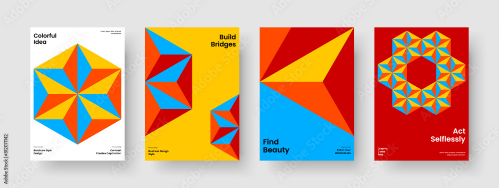 Geometric Background Template. Isolated Banner Design. Abstract Flyer ...