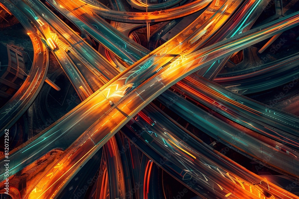 Transportation and Logistics: Abstract images of roads and routes that ...