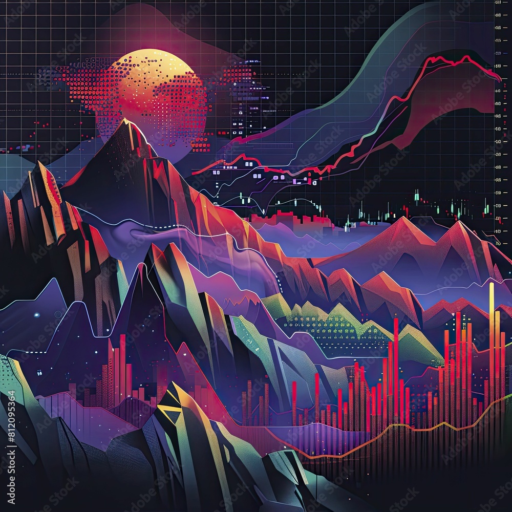 Graphic for online courses on stock trading strategies with vivid and ...