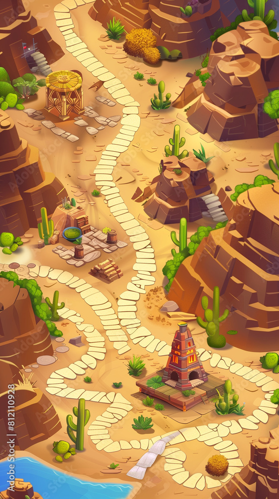 mobile game background level map progression Stock Illustration | Adobe ...