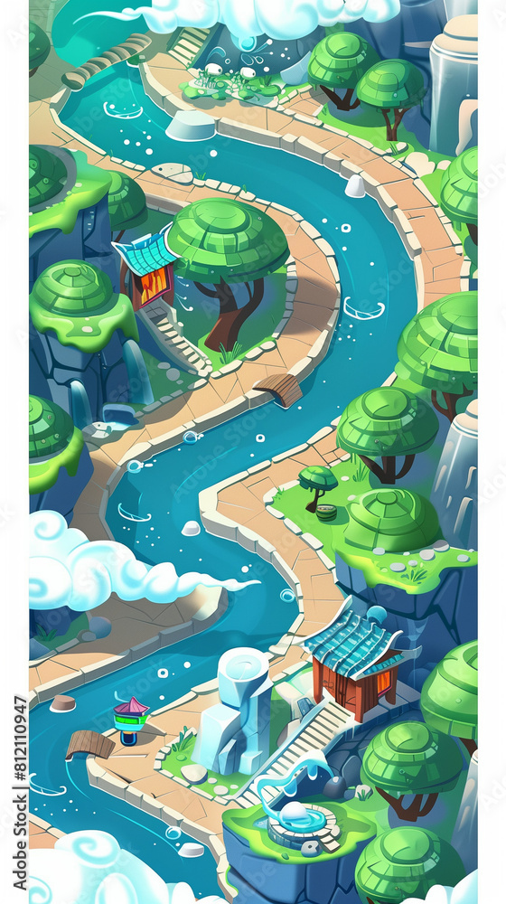 mobile game background level map progression Stock Illustration | Adobe ...