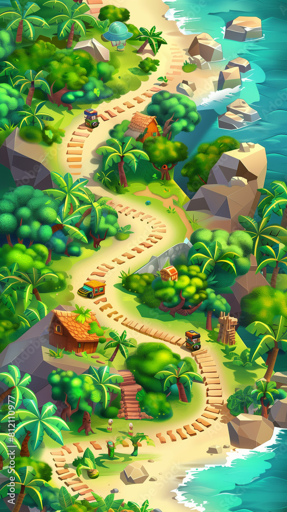 mobile game background level map progression Stock Illustration | Adobe ...