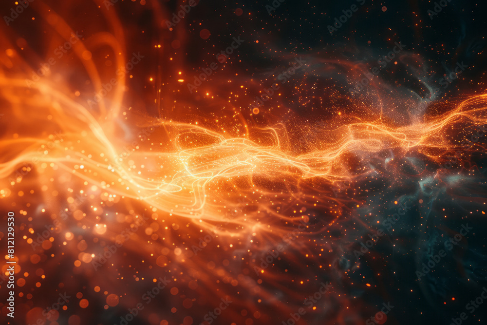 Abstract image showing the collapse of the quantum wave function, with ...