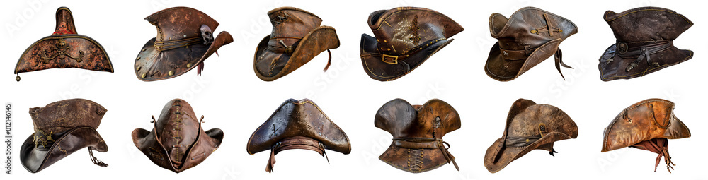 Set of Vintage pirate hats collection isolated transparent PNG ...