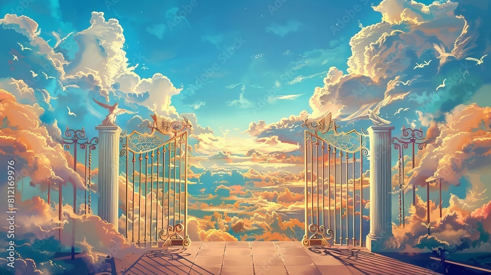 classic interpretation of the pearly gates the majestic entrance to ...