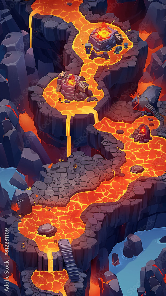 map level progression mobile game art Stock Illustration | Adobe Stock