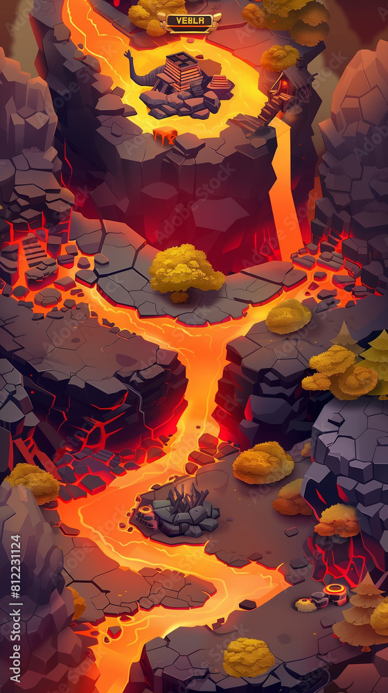 map level progression mobile game art Stock Illustration | Adobe Stock