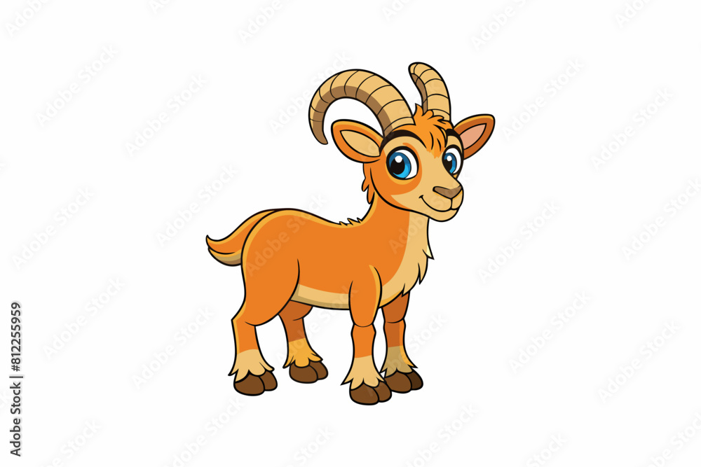 ibex cartoon vector illustration Stock Vector | Adobe Stock