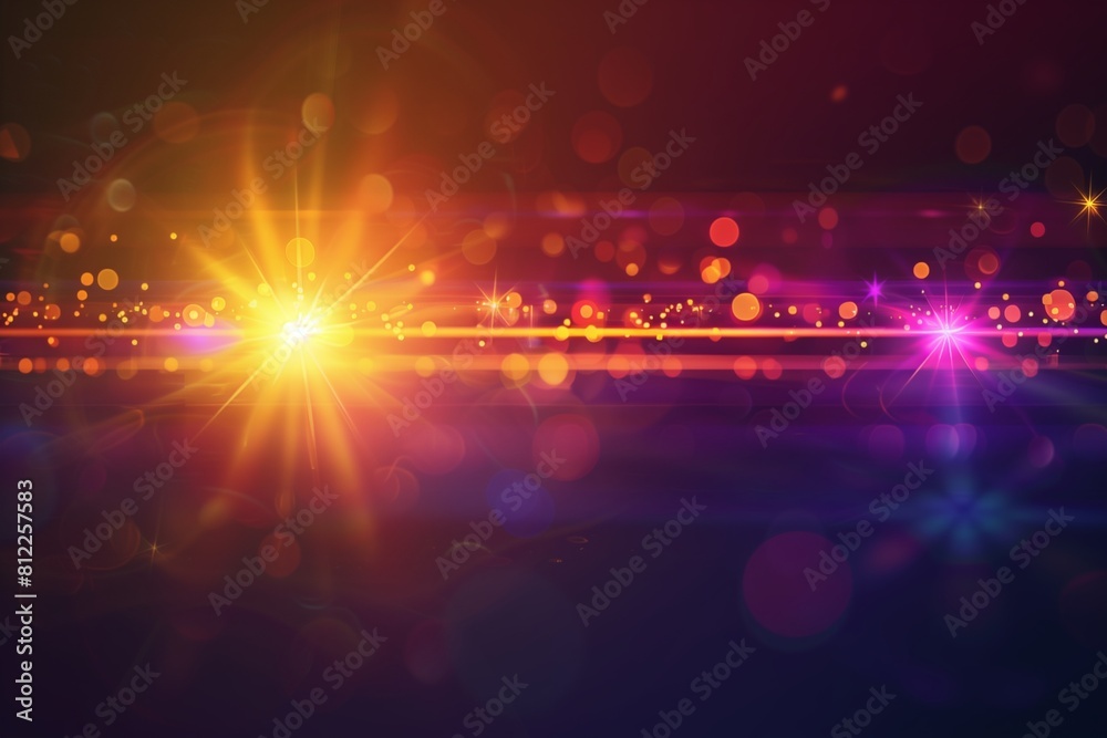 Volumetric lights in the dark, lights from Down soft optical lens flares shiny animation art ...
