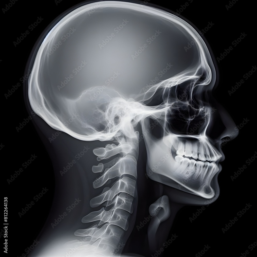 x ray of human head Stock Illustration | Adobe Stock