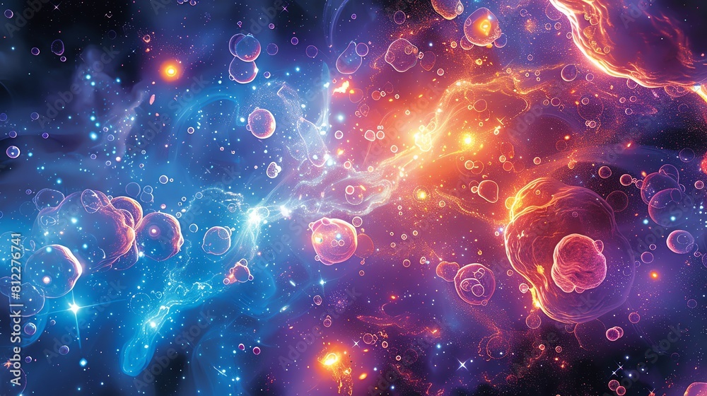 Conceptual vector art of an astrochemistry scene, illustrating the ...