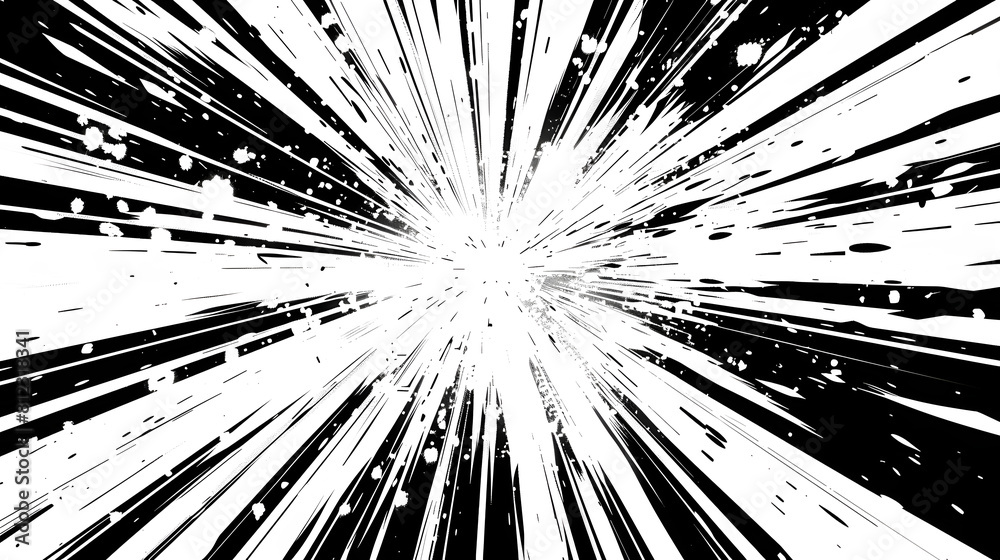 Black and white sunburst abstract on white and transparent background ...