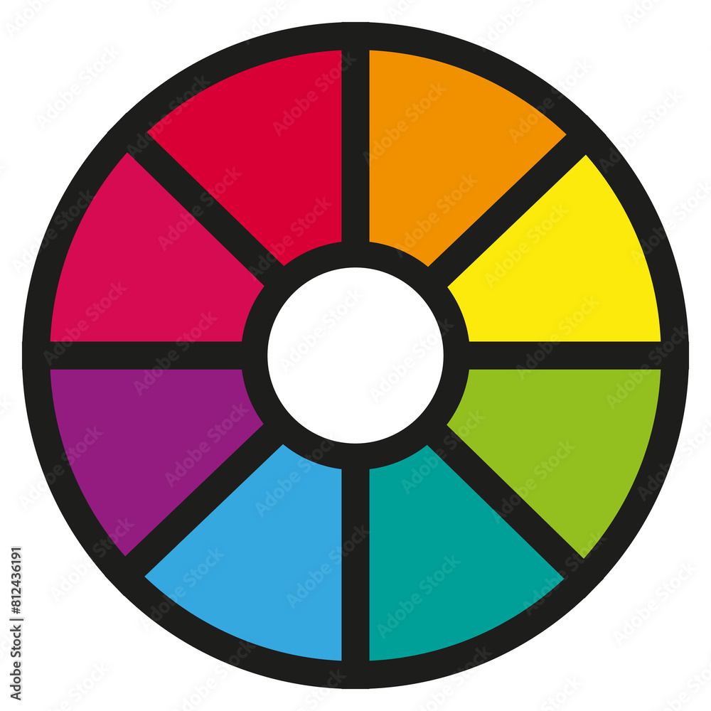 Ilustración de Stock Icono de círculo cromático. Círculo cromático ...