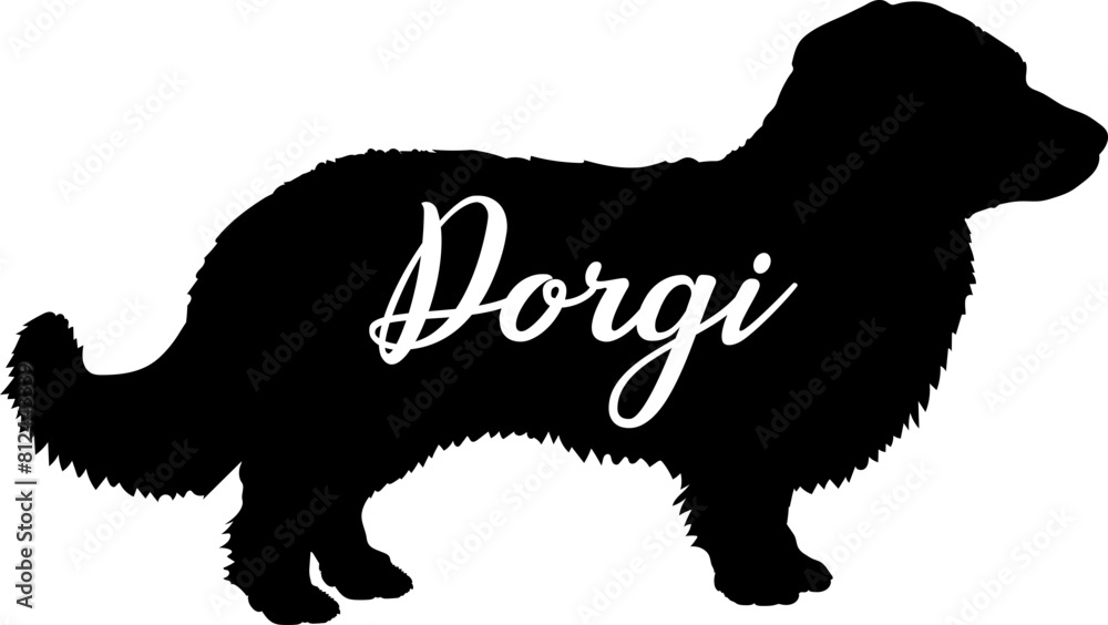 Dorgi. Dog silhouette dog breeds logo dog monogram vector Stock Vector ...