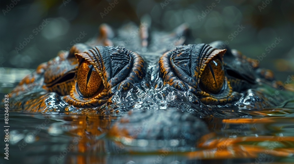 The eerie image of a crocodiles eye, half submerged in the water ...