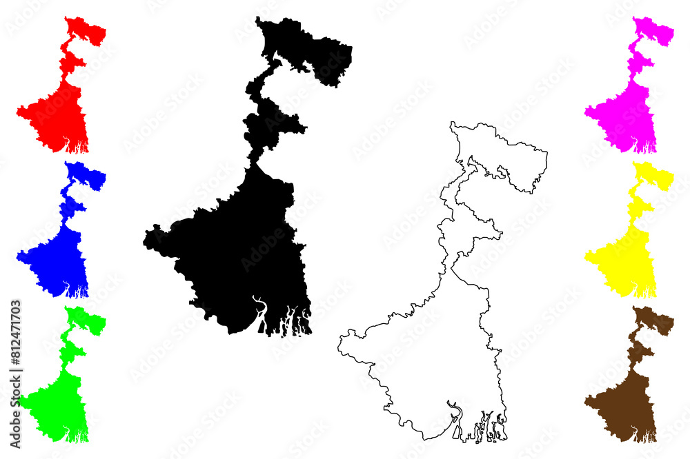 Vector de Stock West Bengal (States and union territories of India ...