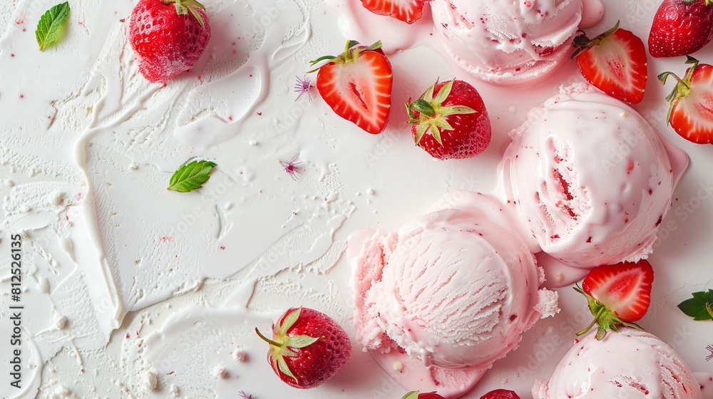 Indulge in the sweet delight of strawberry ice cream, where creamy ...