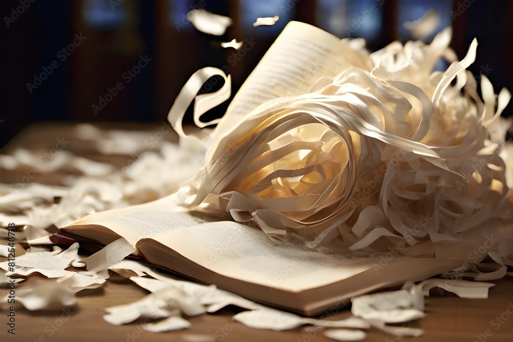 A bookworm devouring its way through the pages of a beloved novel ...